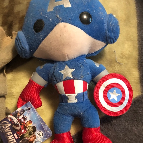 Toys | Captain America Plush Toy Blue And Red | Poshmark